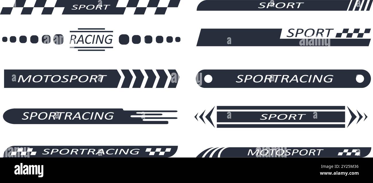 Sports racing stripes. Sports car, moto, boat stickers, striped vehicle ...