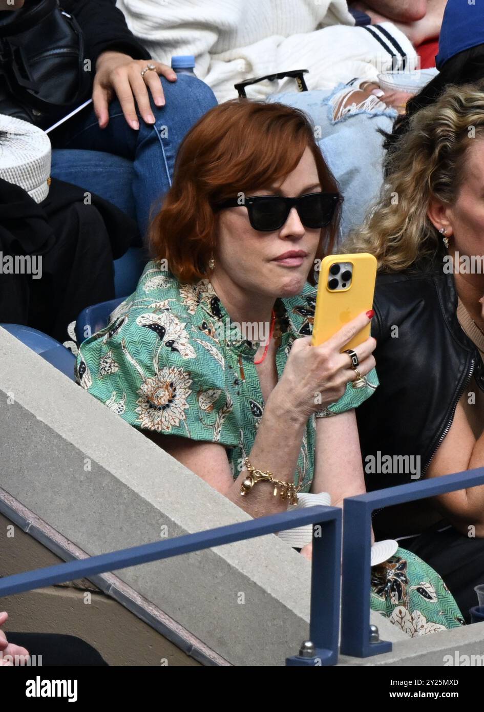 Flushing NY, USA. 08th Sep, 2024. Molly Ringwald is seen watching ...