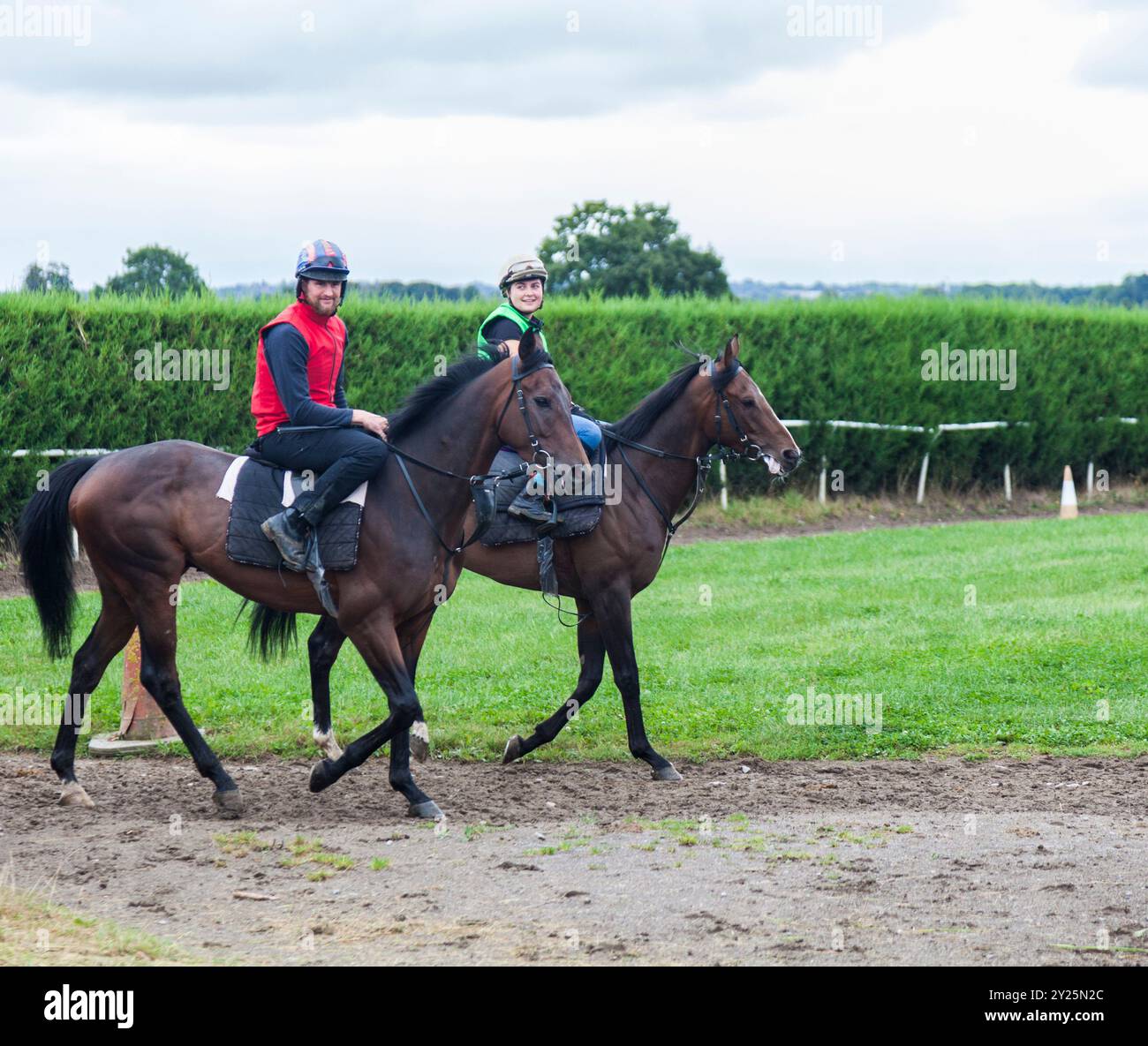 Trainer warming up racehorse hi-res stock photography and images - Alamy