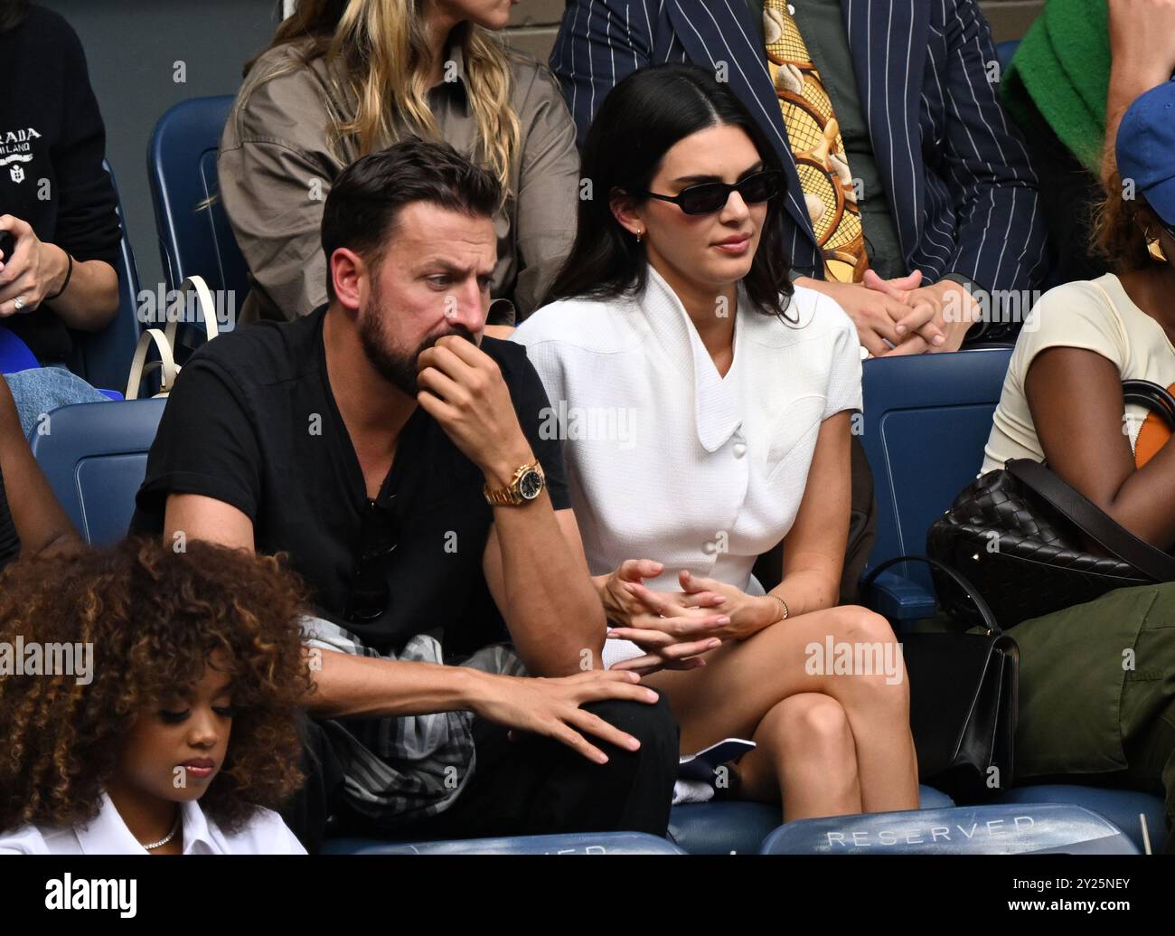 Flushing NY, USA. 08th Sep, 2024. Kendall Jenner is seen watching ...