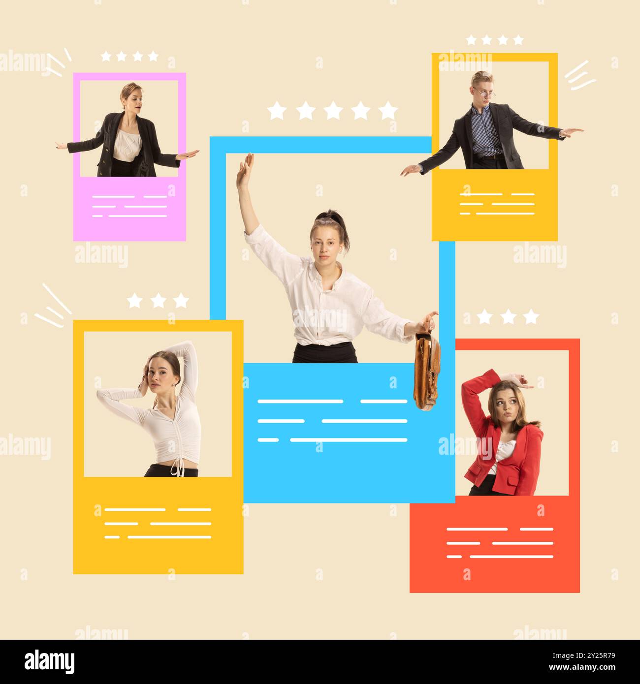 Contemporary art collage. Vibrant HR presentation with vibrant ...