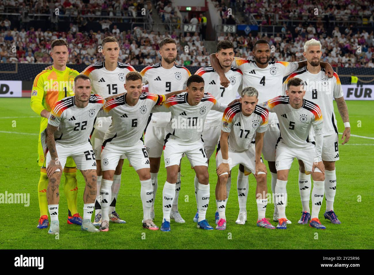 The German national football team, starting eleven, back row from left ...