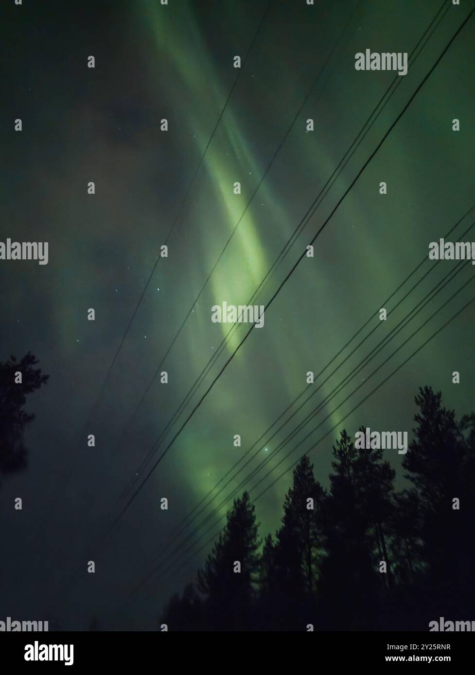 Strong aurora borealis above snowy hi-res stock photography and images ...