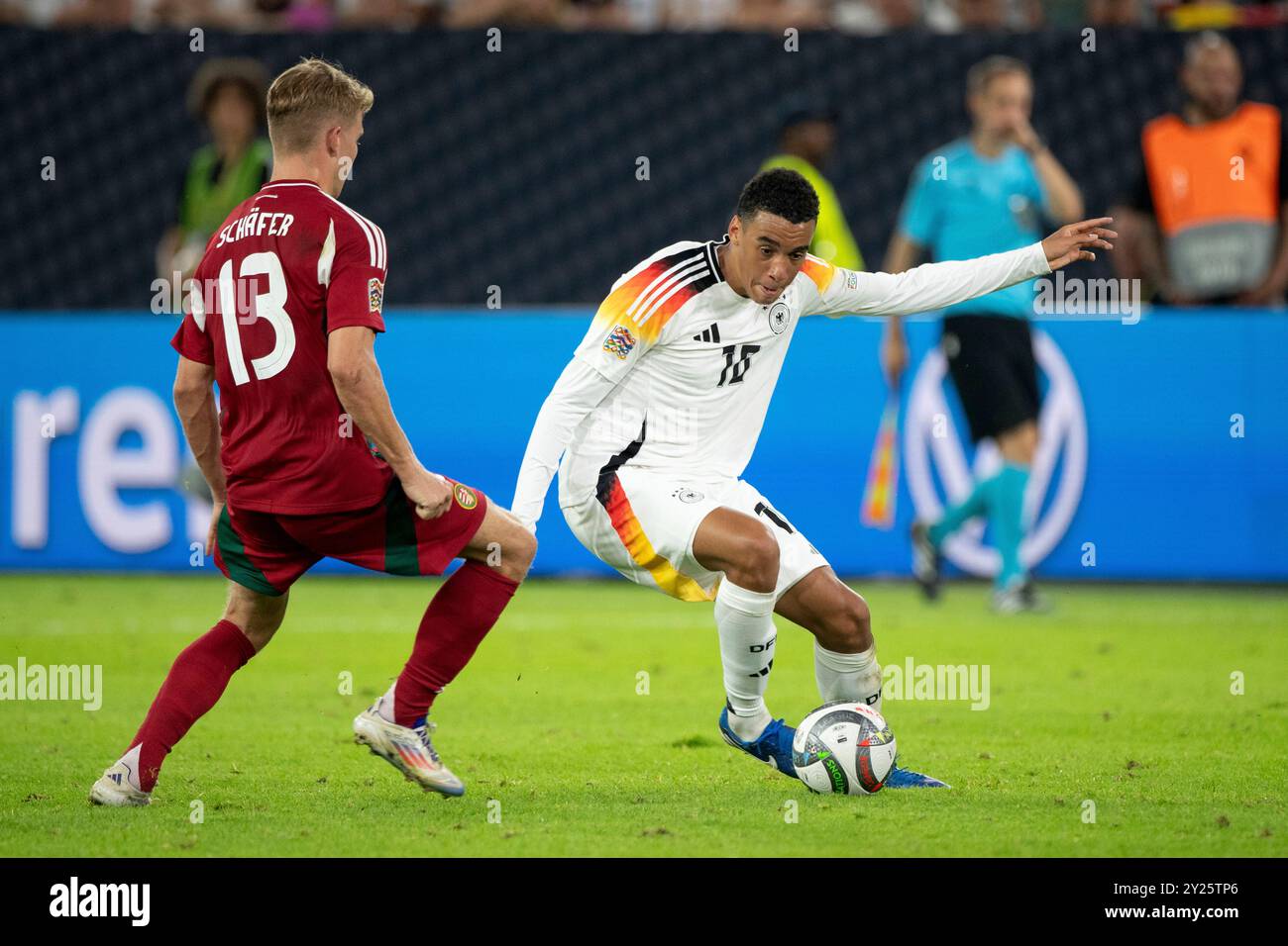 Dusseldorf, Deutschland. 07th Sep, 2024. Jamal MUSIALA (GER) versus ...