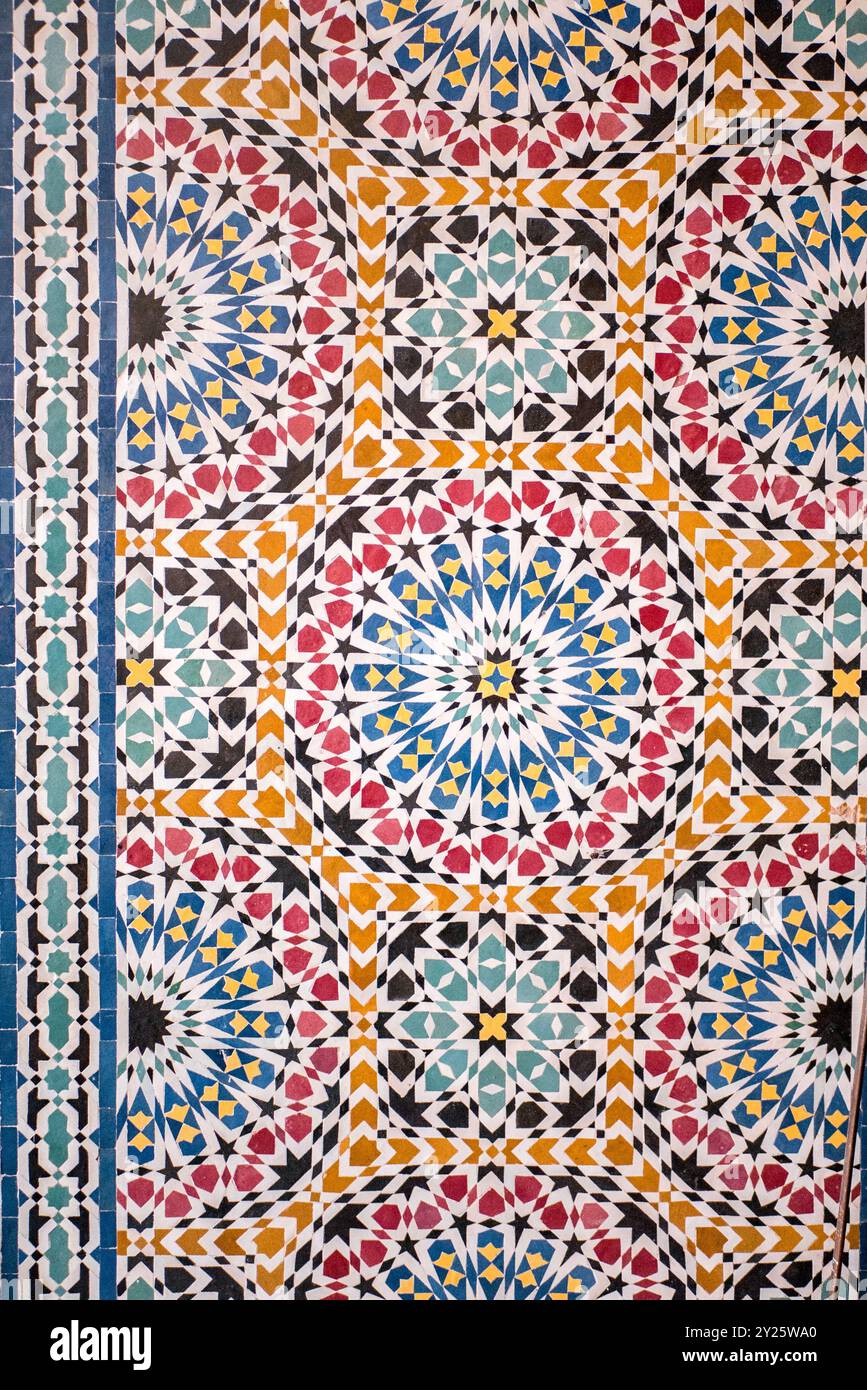 Moroccan Mosaic, zelij in Fez, Morocco Stock Photo - Alamy
