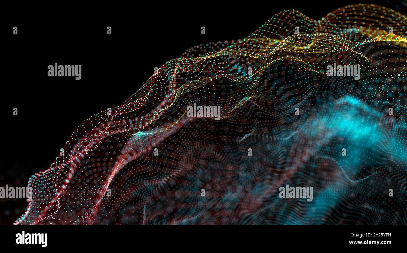 Tech and cloud computer concept with patterns lines and geometric ...