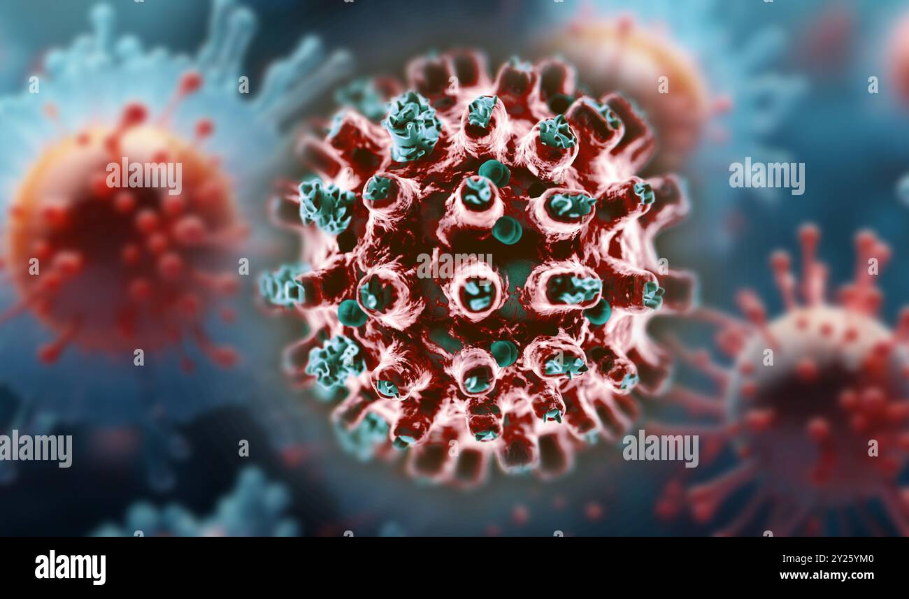 3d render virus concept illustration hi-res stock photography and ...
