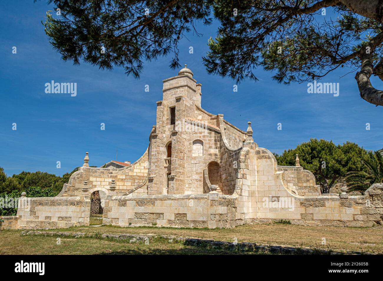 central watchtower, Lazareto de Mahón, San Felipet peninsula, port of ...