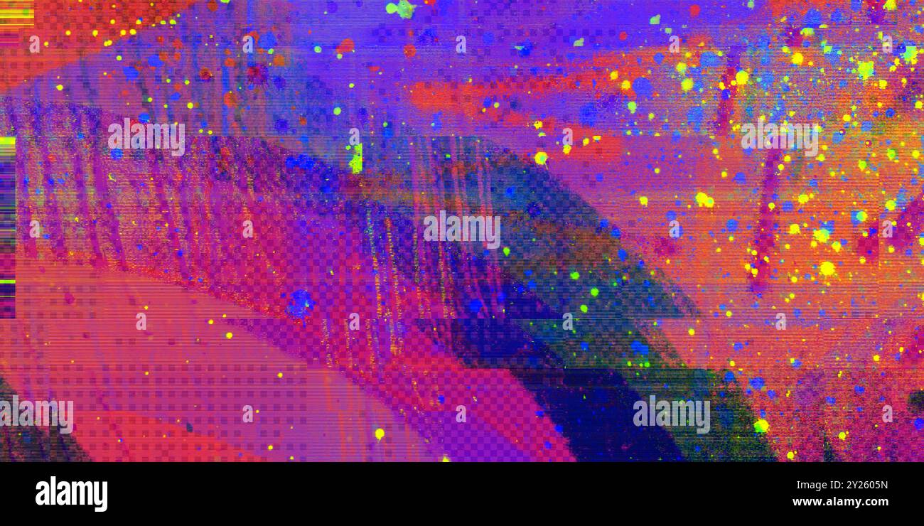 Abstract digital motion glitch distorted banner pixelated texture ...