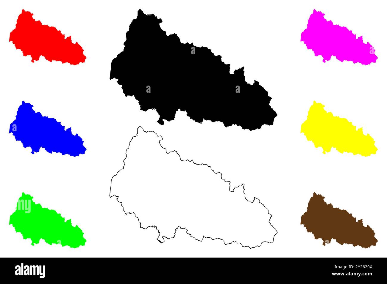 Zakarpattia Oblast (Administrative divisions of Ukraine, Oblasts of Ukraine) map vector ...