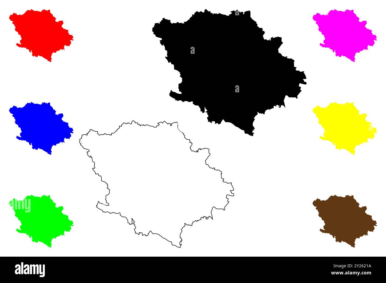 Poltava Oblast (Administrative divisions of Ukraine, Oblasts of Ukraine) map vector illustration ...
