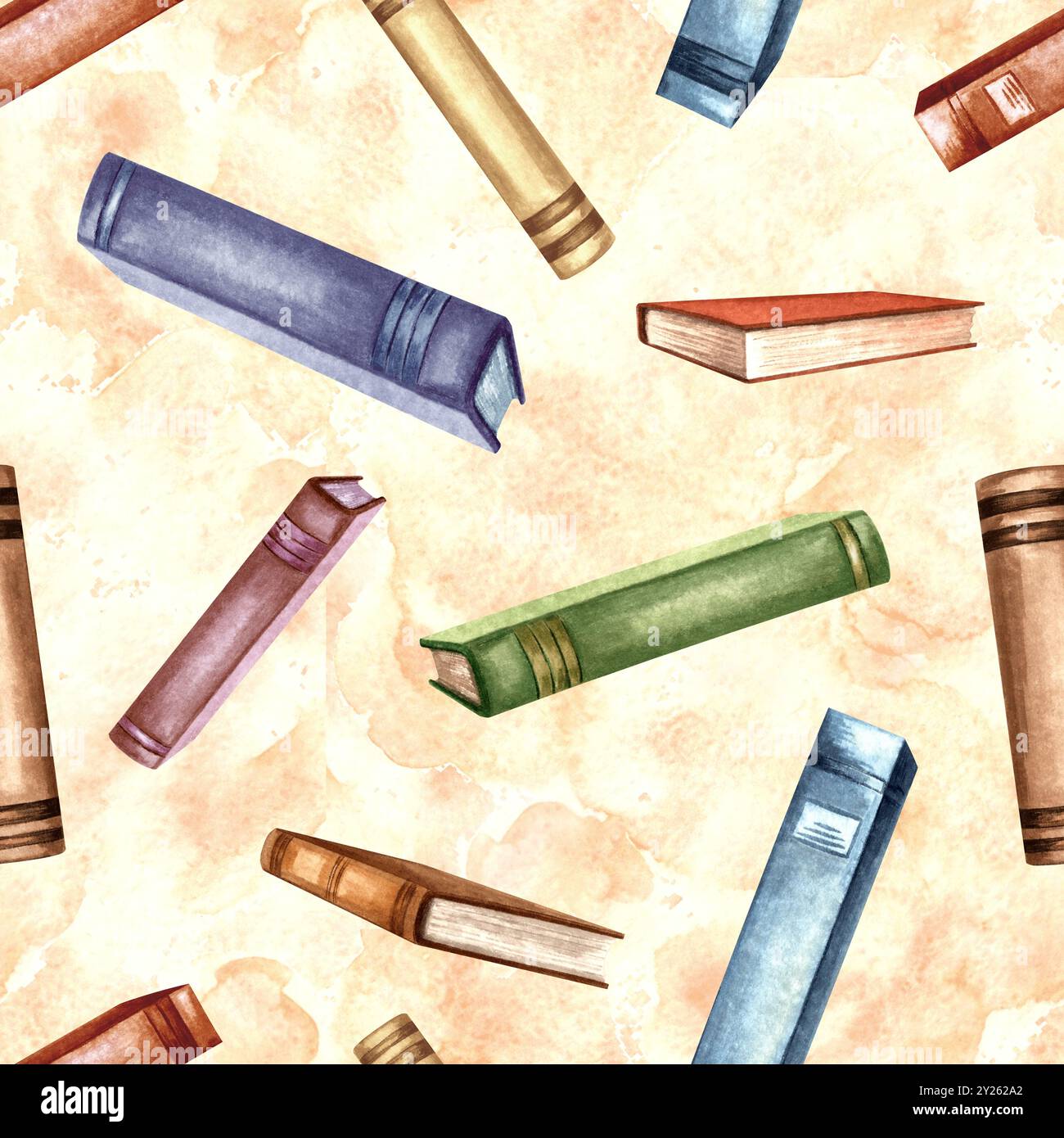 Books vintage, textbook. Seamless pattern stylized. Hand drawn ...