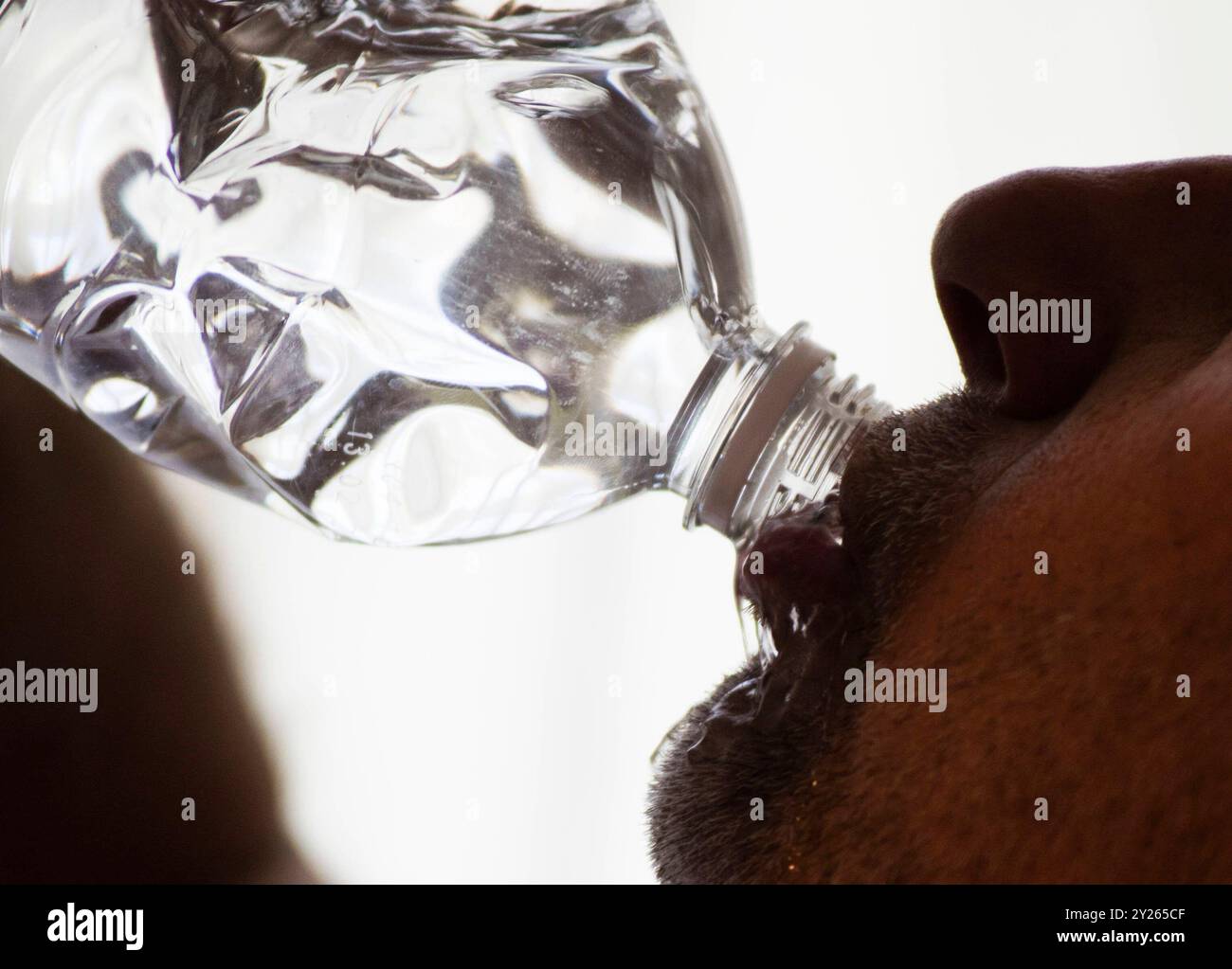 Drinking water and refresh on a trekking tour Drinking water on a ...