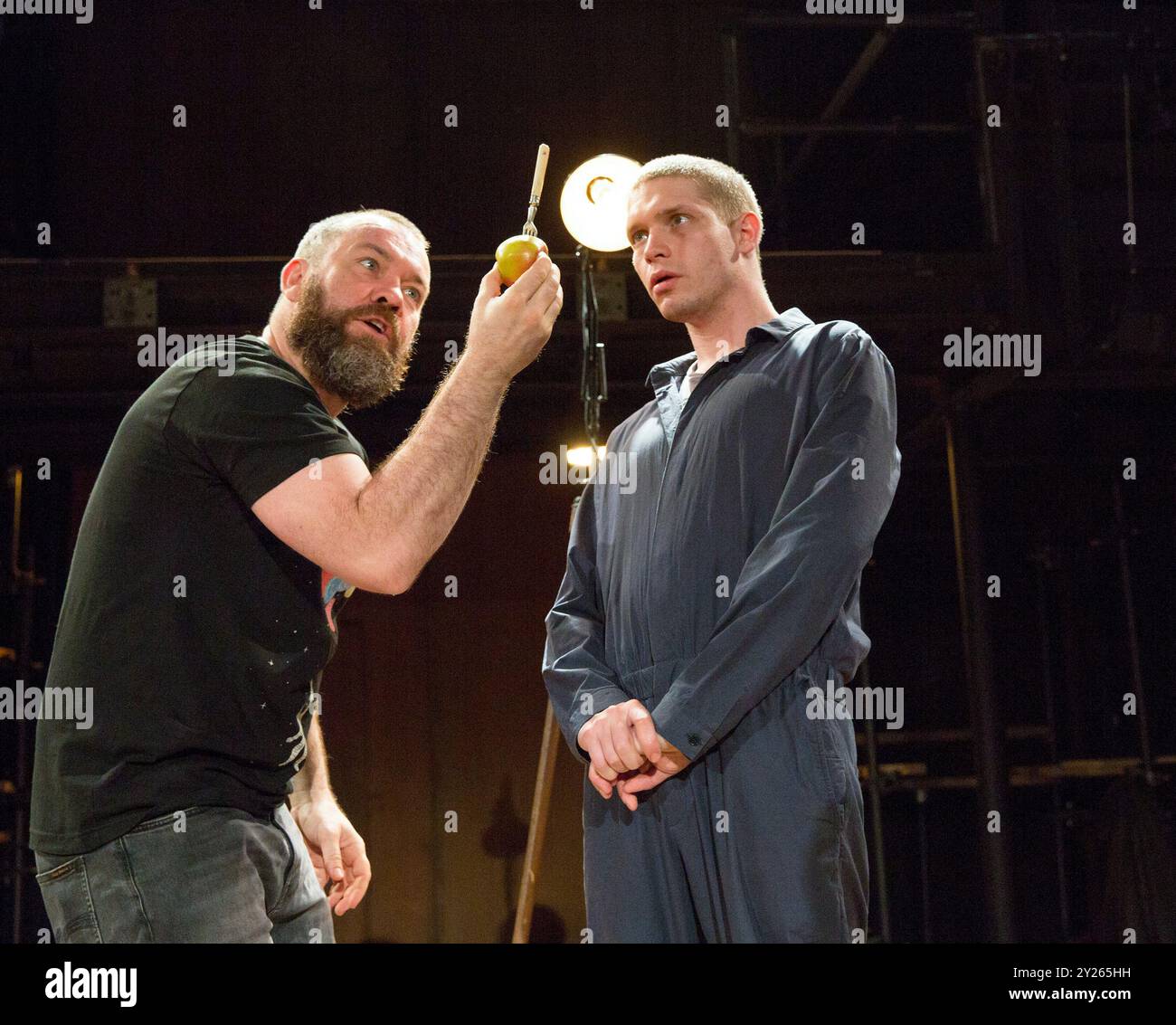 l-r: Brendan Cowell (Galileo), Billy Howle (Andrea) in LIFE OF GALILEO ...