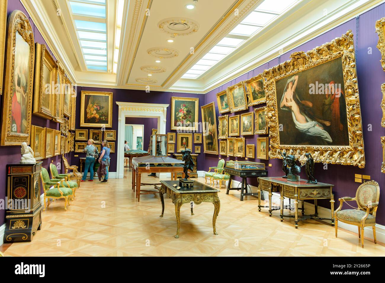 Classical paintings hanging in the Wallace Collection art gallery ...