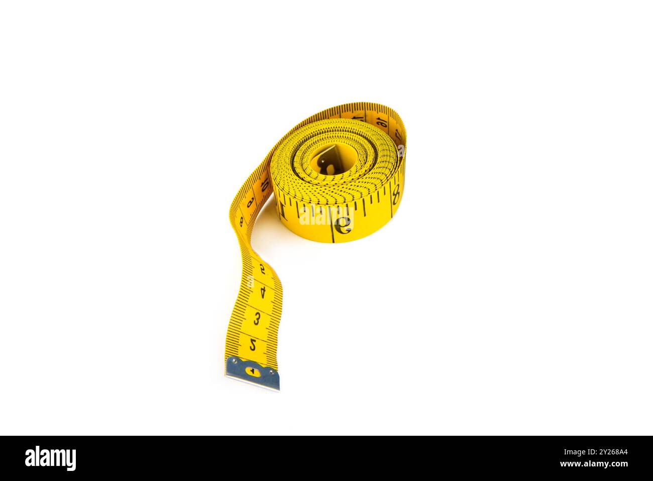 Sewing measuring tape isolated on white background Stock Photo - Alamy