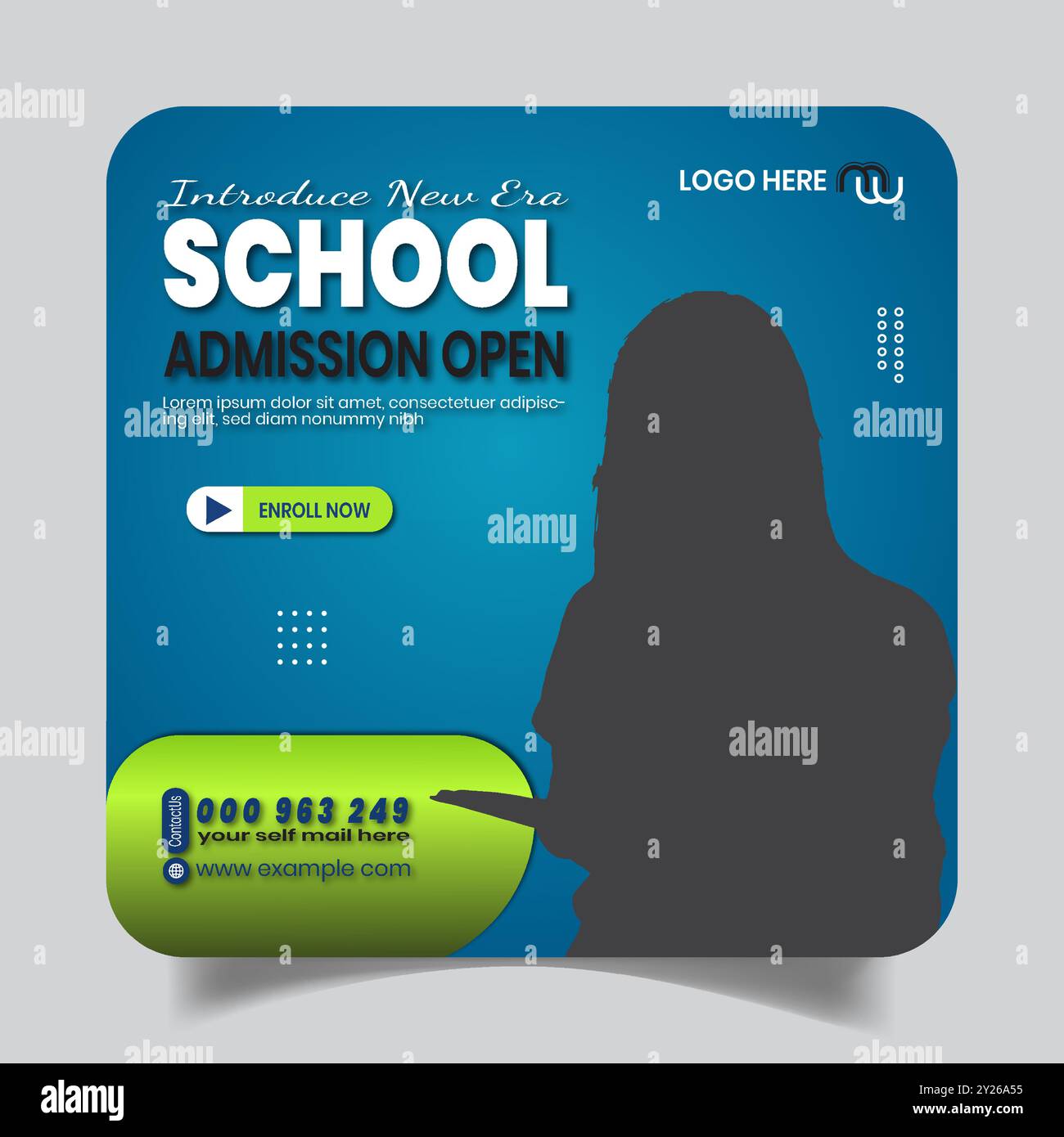 Elegant Trendy School Admission Social Media Post Design Stock Vector ...