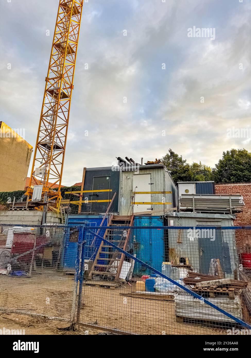 Crane and building construction site . High quality photo Stock Photo ...