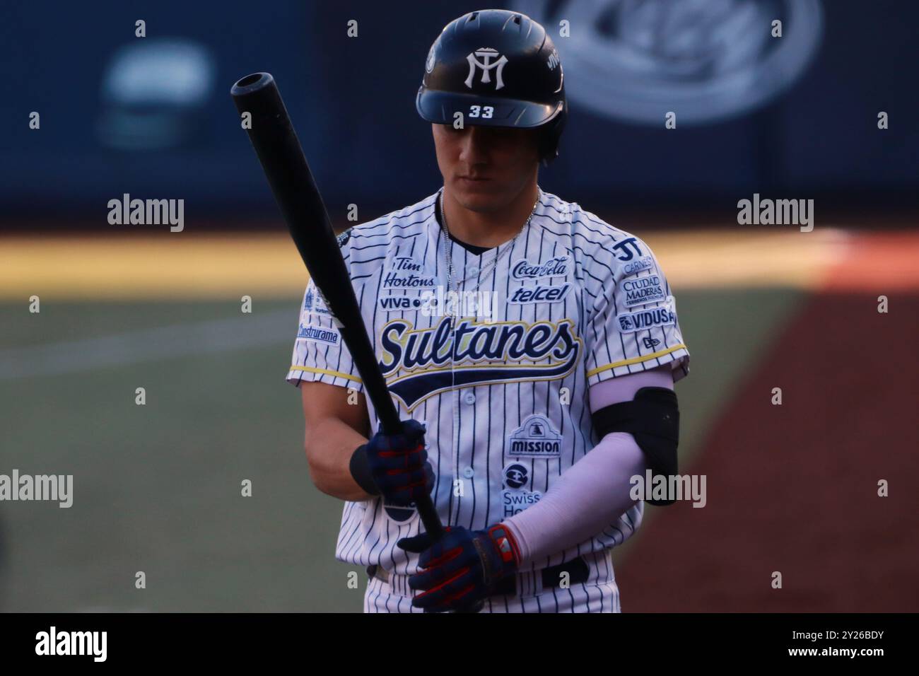 Jose Gonzalez #33 of Sultanes de Monterrey at the bat during the ...