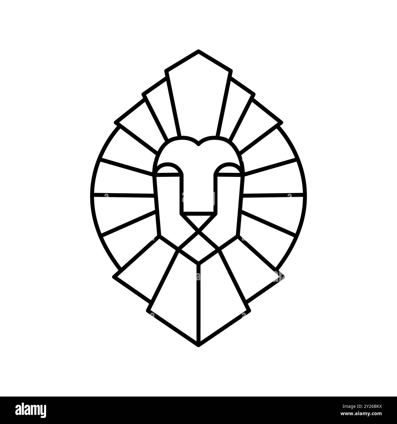 outline lion head shield logo design. line crest vector icon. Luxury ...