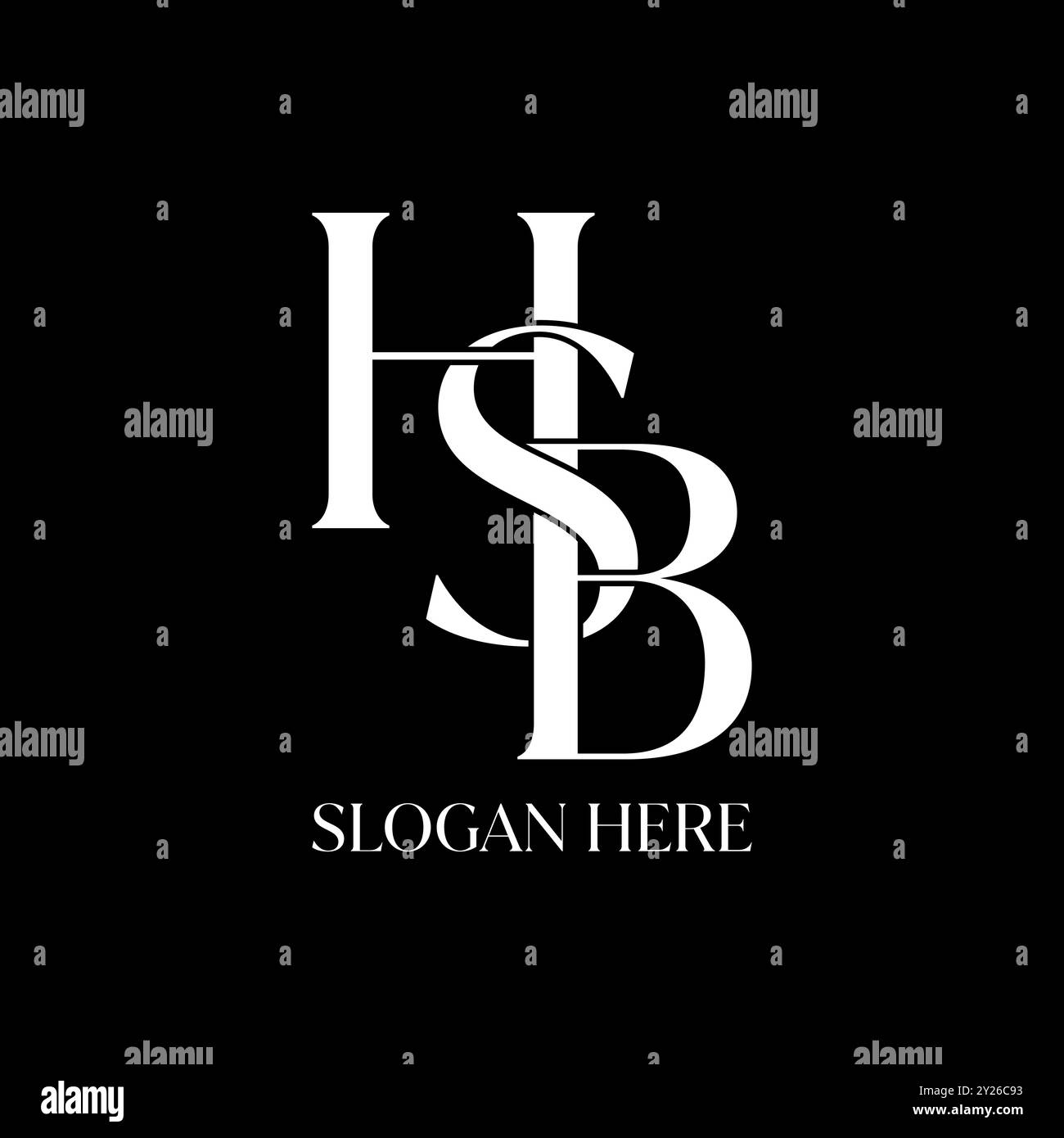 Logo design graphic concept creative premium vector stock letter initial HSB serif font cut ...