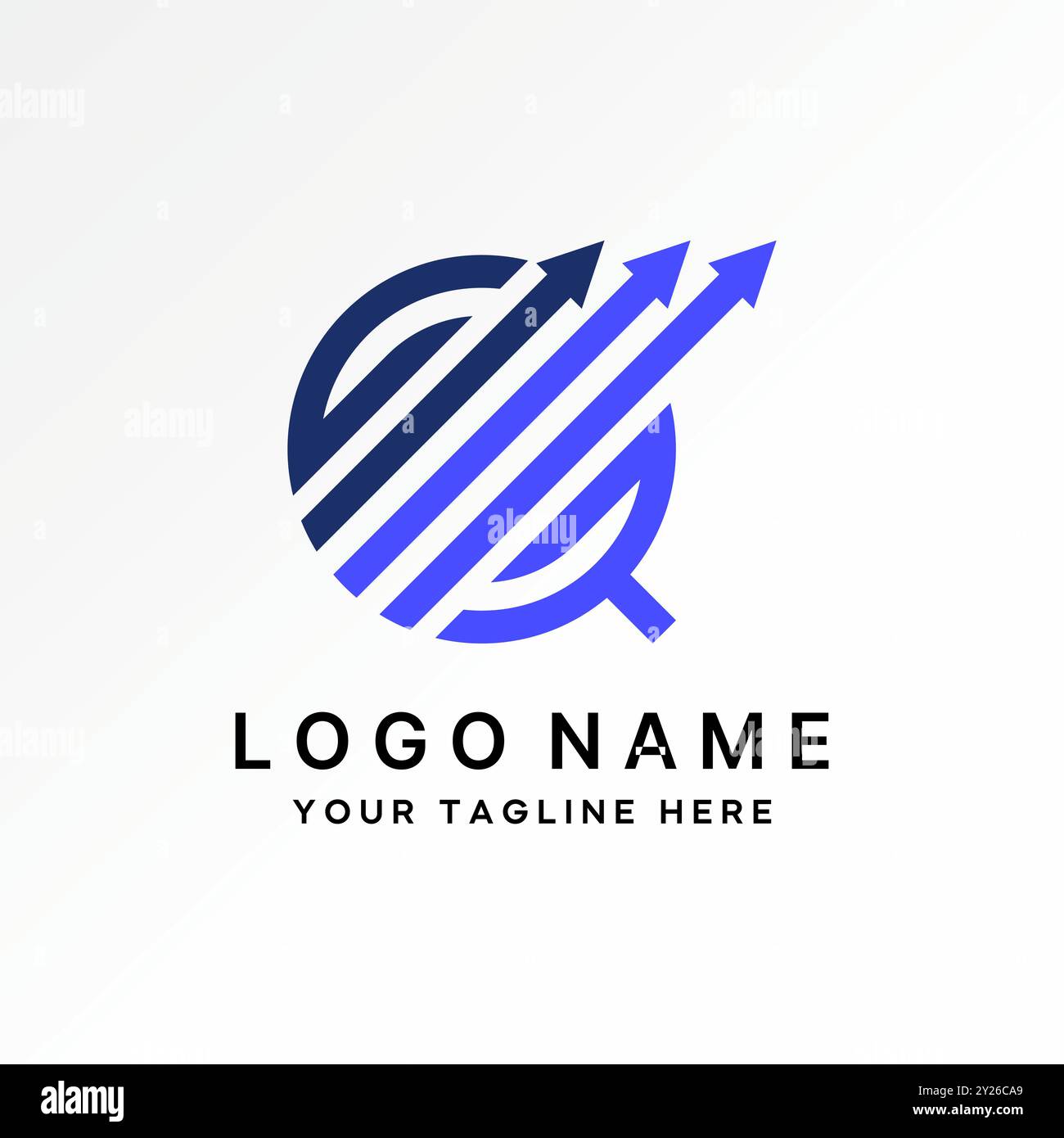 Logo design graphic concept creative premium vector stock initial line GQ or G font three arrows ...