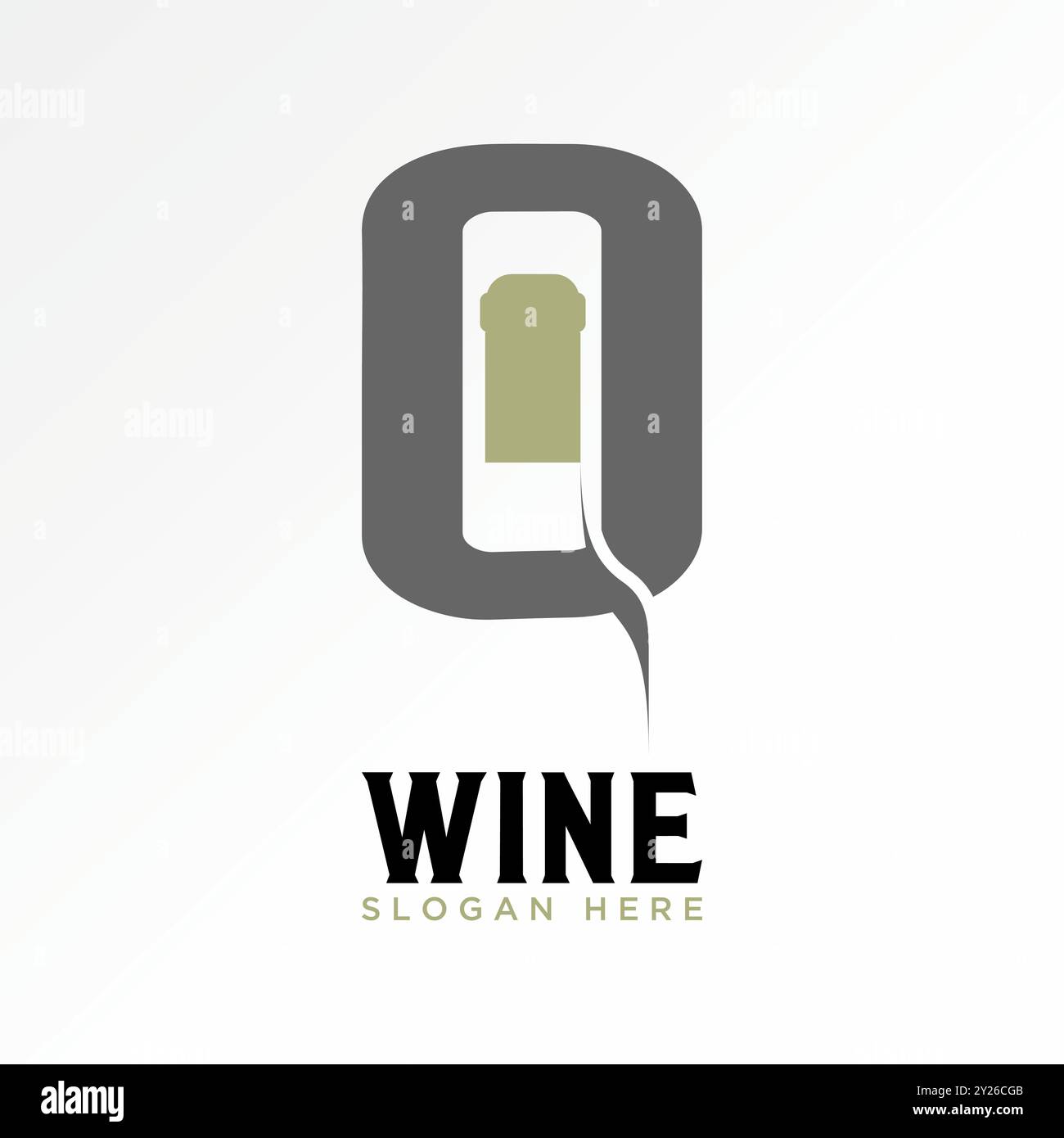 Logo design graphic concept creative abstract premium vector stock initial O font wine bottle ...