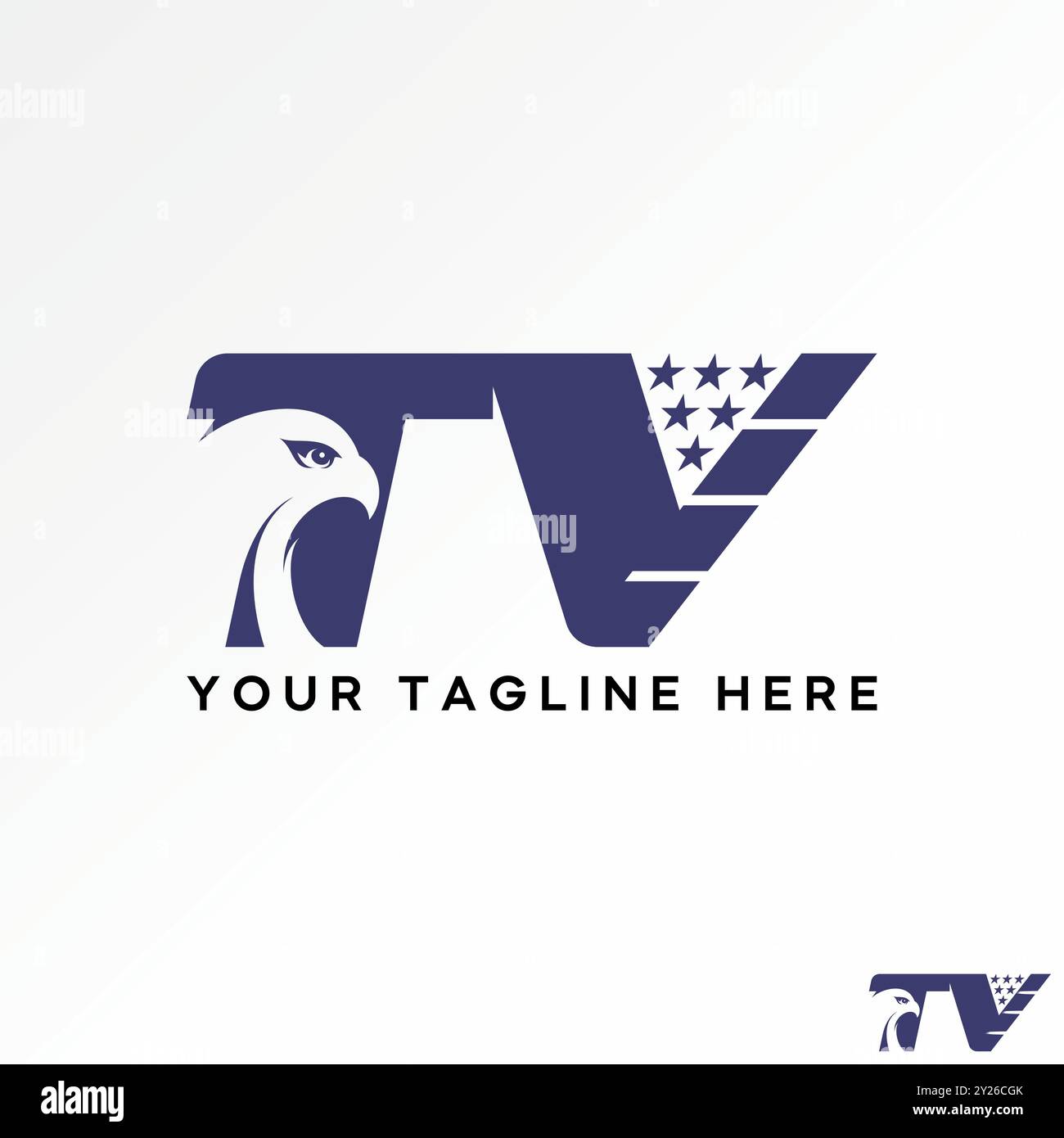 Logo design graphic concept creative premium vector stock letter TV sans serif italic font ...