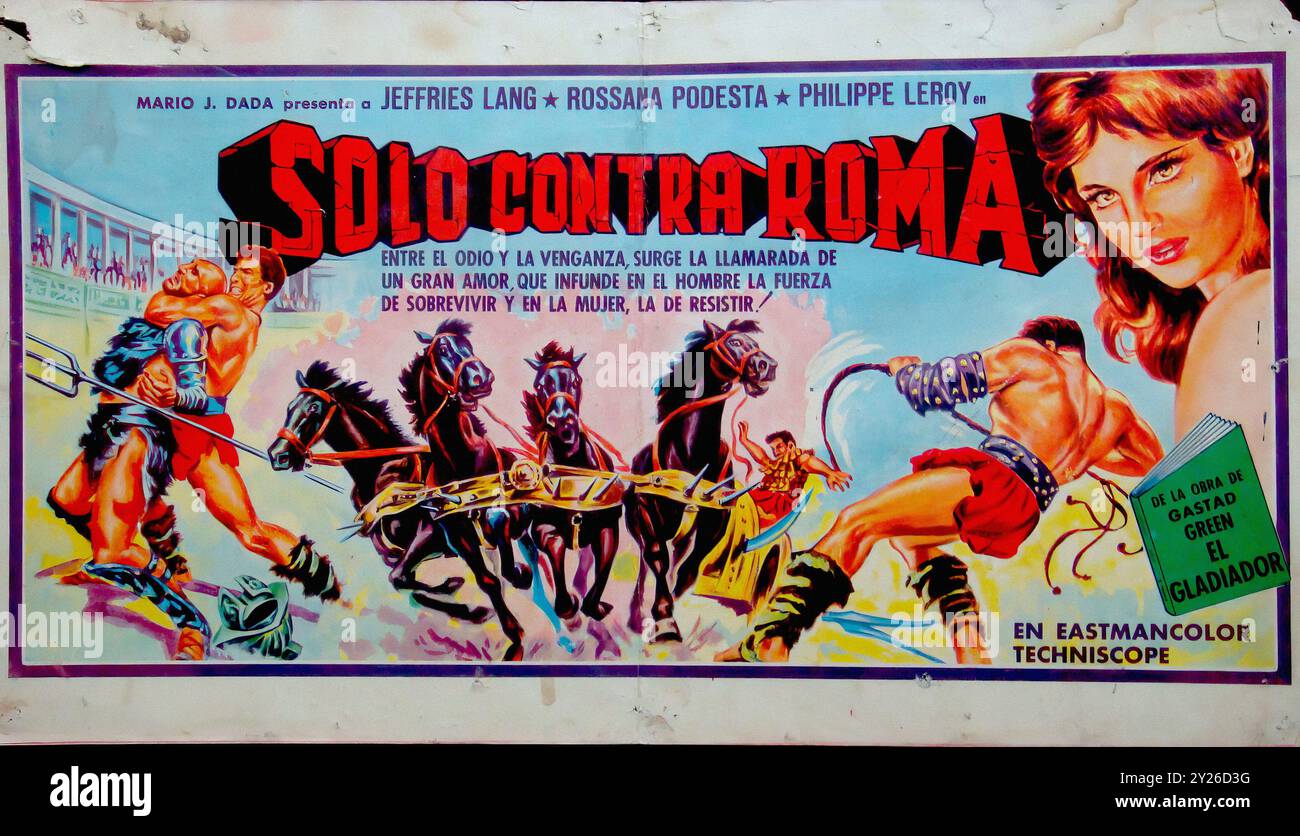Alone Against Rome 019 - Vintage Italian Lobby Card Stock Photo - Alamy
