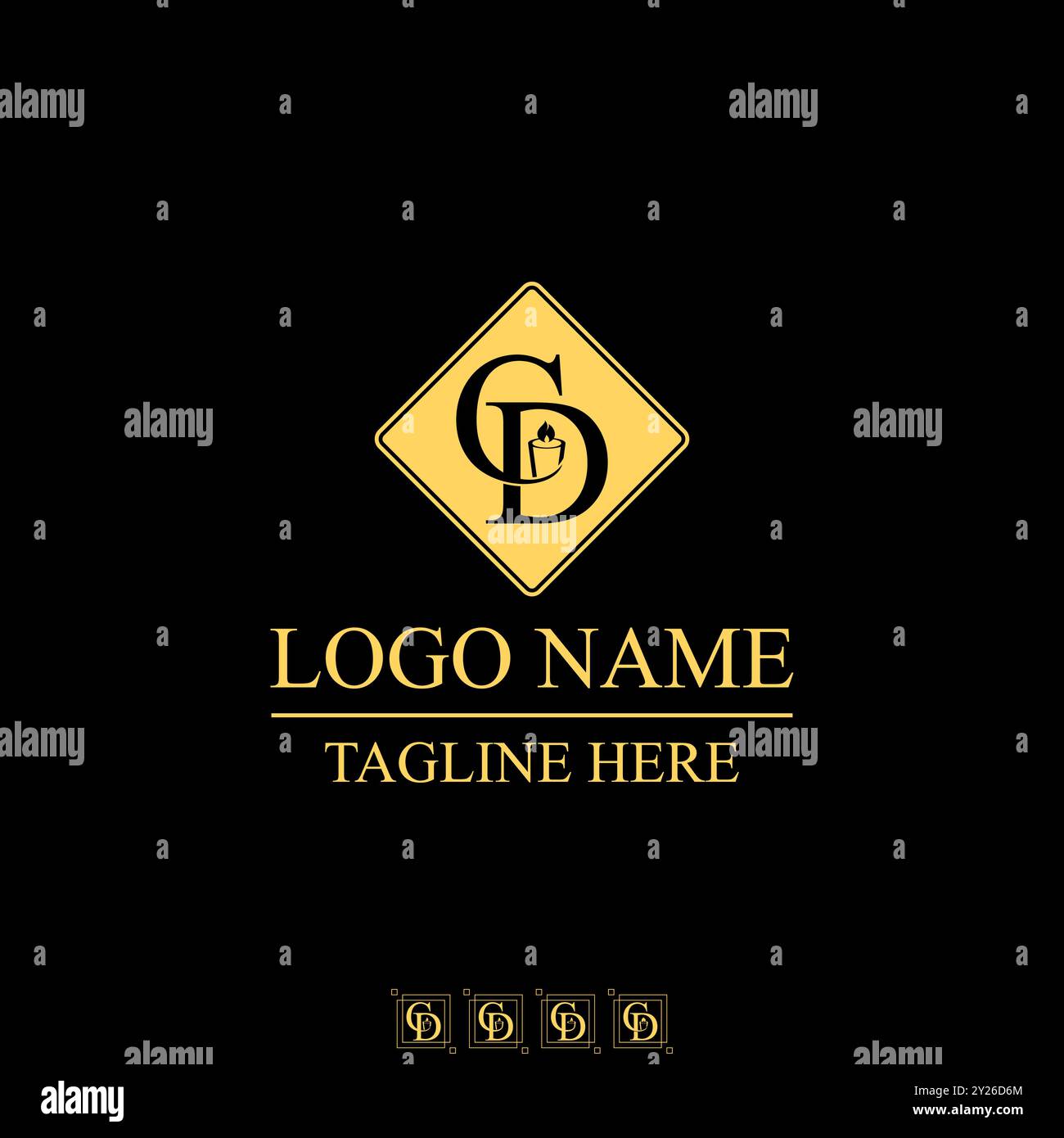 Logo design graphic concept creative abstract premium vector stock initial CD serif font top ...