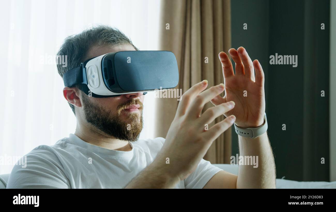 Man fully immersed in virtual hi-res stock photography and images - Alamy