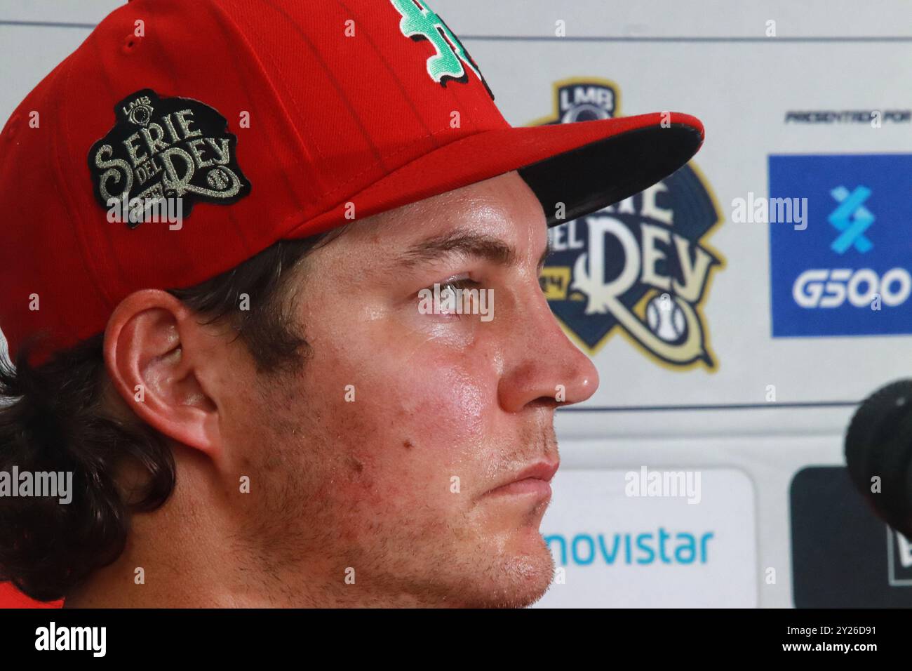 Trevor Bauer #96 of Diablos Rojos speaking during a press conference ...