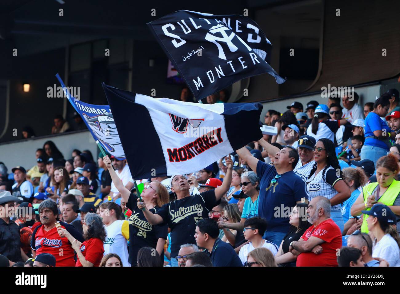 Monterrey, Mexico. 08th Sep, 2024. Sultanes de Monterrey fans waving ...