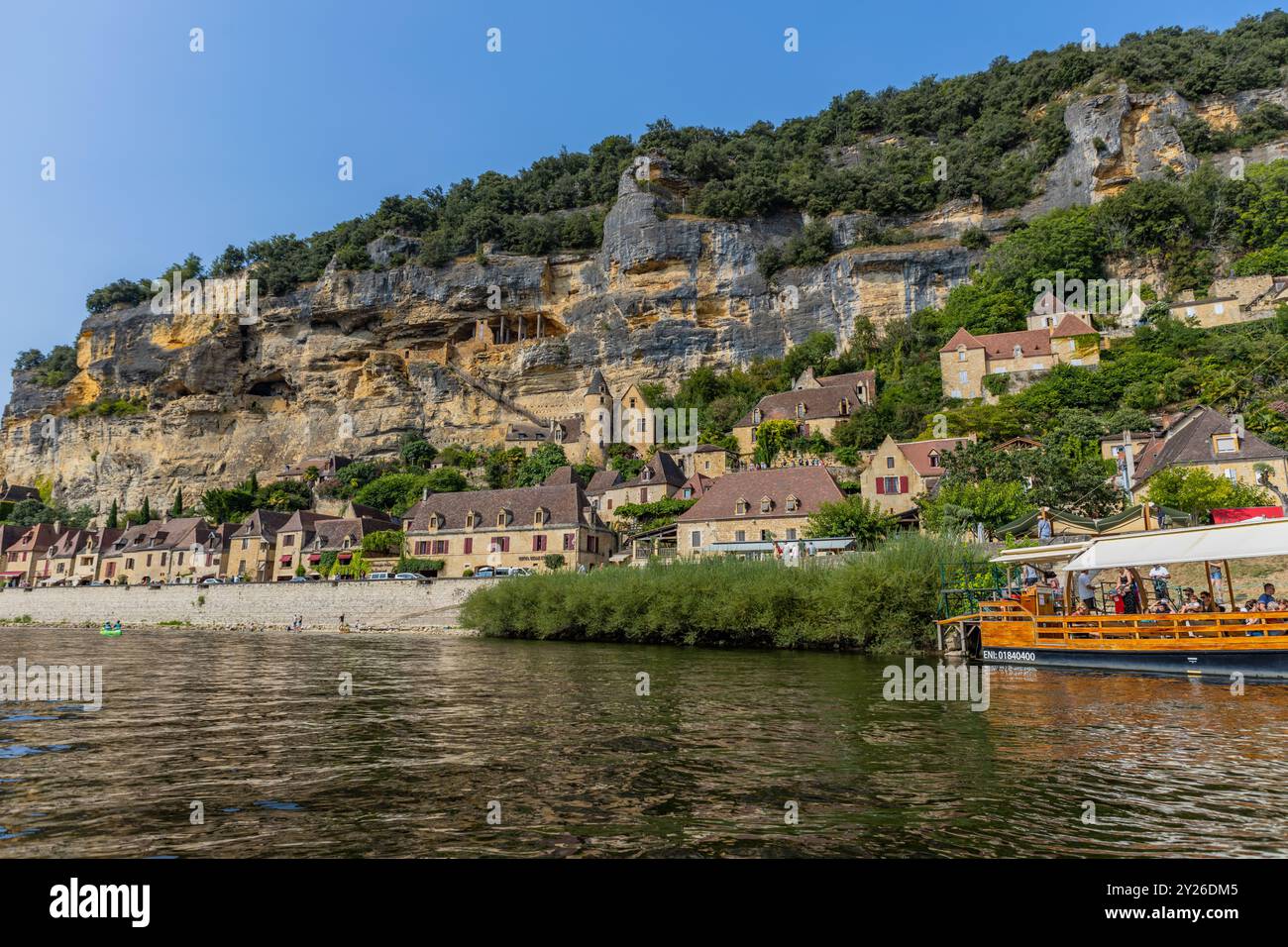 La Roc Gageac; France: August 20; 2024:Medieval river village of La Roc ...