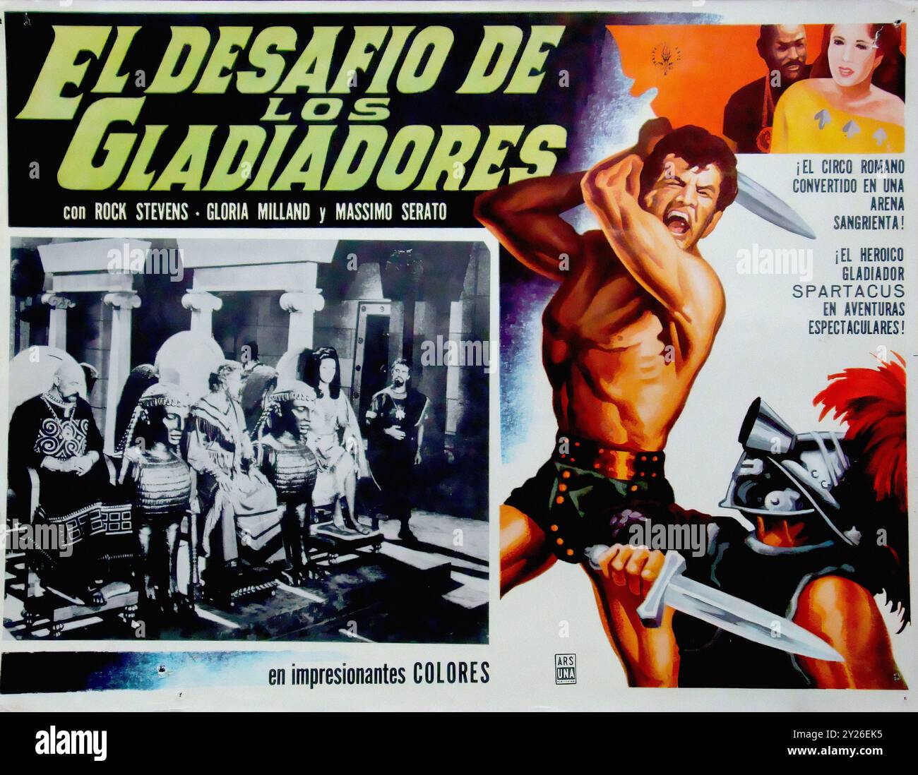 Challenge of the Gladiator (1965) 010 - Vintage Spanish (Mexico) Lobby Card Stock Photo - Alamy