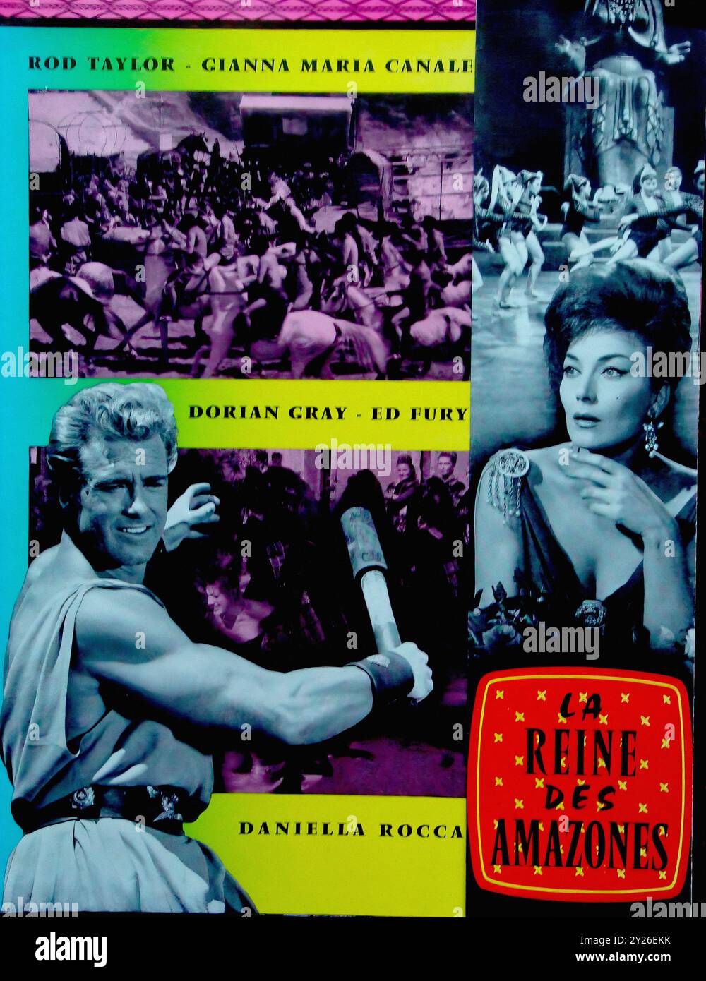 Colossus and the Amazon Queen - Vintage French Movie Poster Stock Photo ...