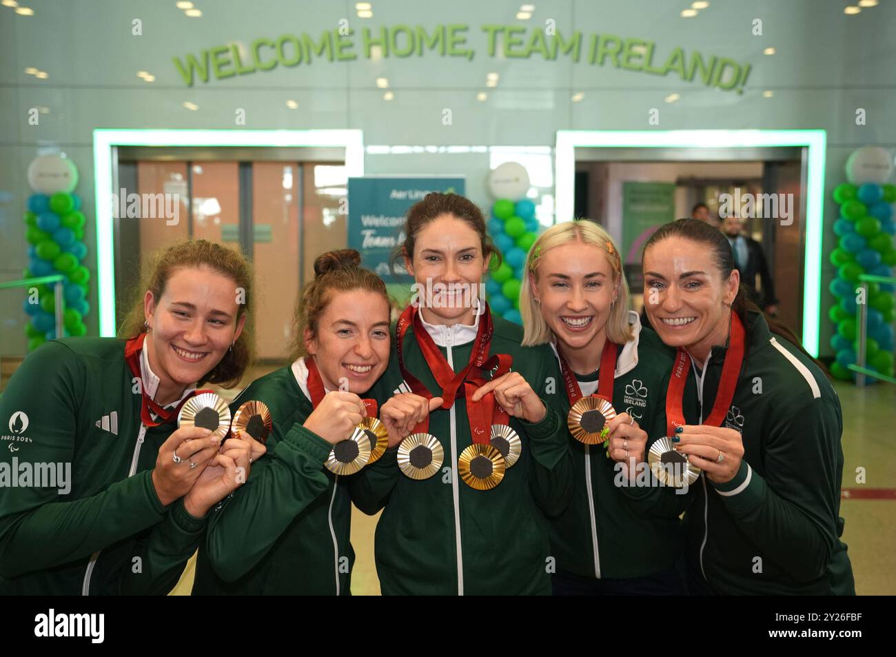 (left to right) Roisin Ni Riain, Linda Kelly, Katie-George Dunlevy ...