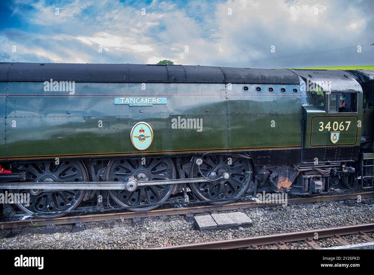 The Historic "Spam Can" Tangmere steam locomotive number 34067, built ...