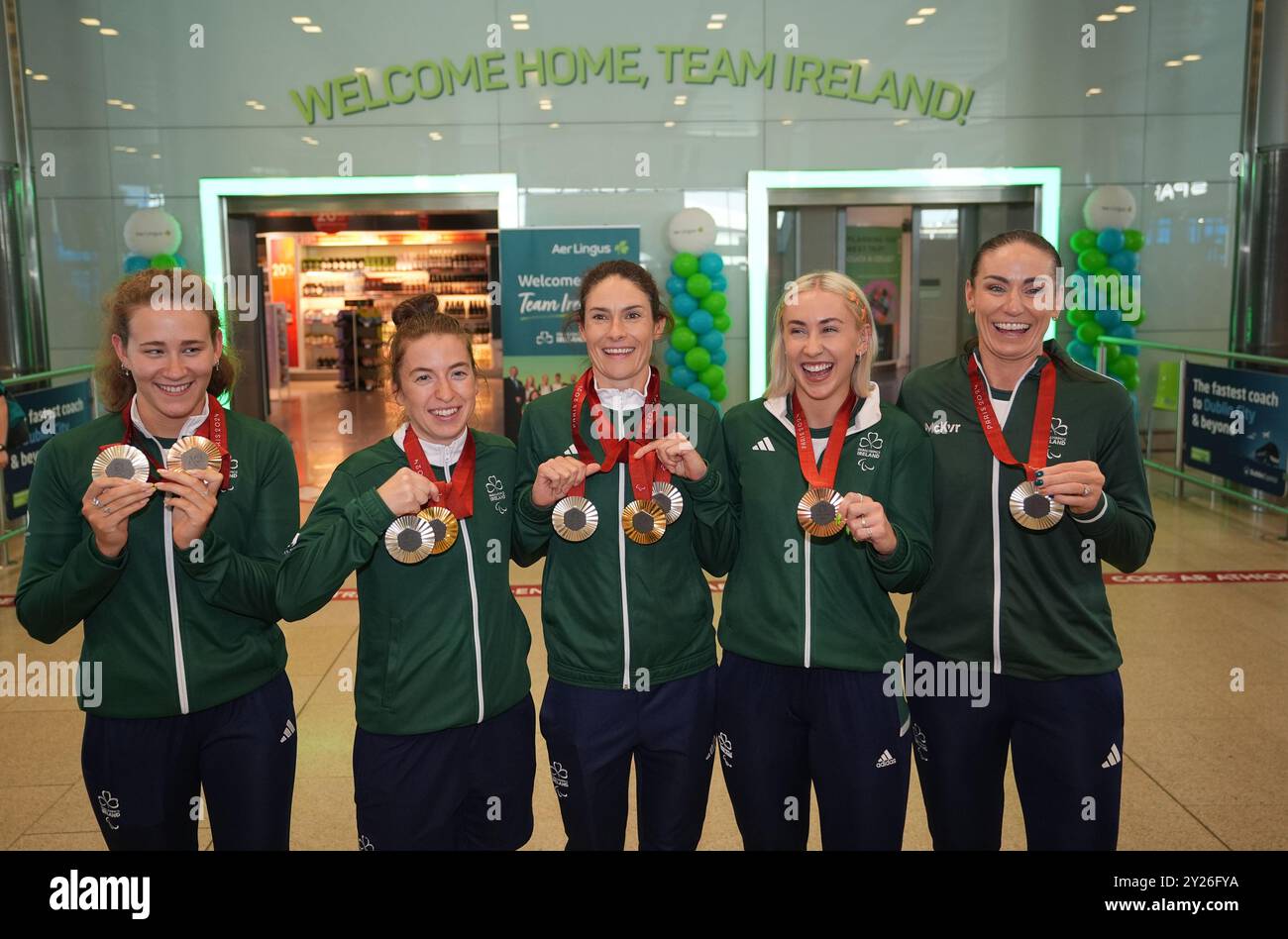 (left to right) Roisin Ni Riain, Linda Kelly, Katie-George Dunlevy ...
