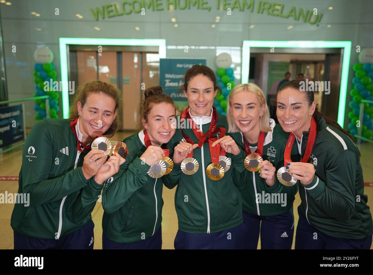 (left to right) Roisin Ni Riain, Linda Kelly, Katie-George Dunlevy ...
