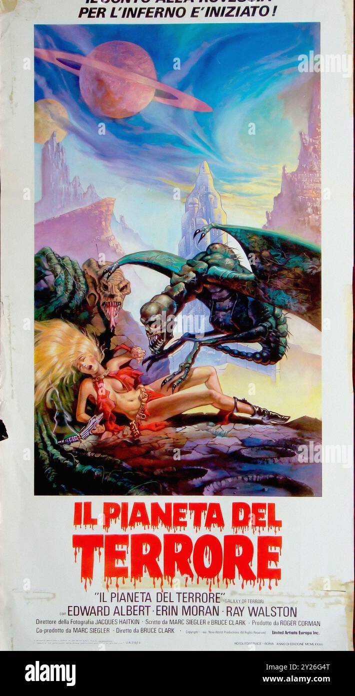 Galaxy of Terror - Vintage Italian Lobby Card Stock Photo - Alamy