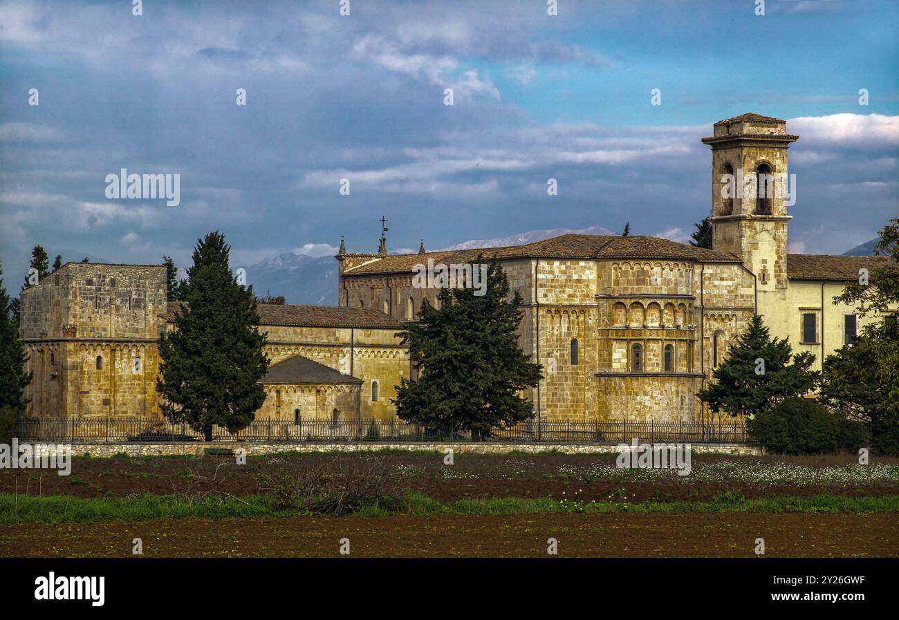 Panorama of the Valvense Cathedral of San Pelino, Corfinio. Abruzzo ...