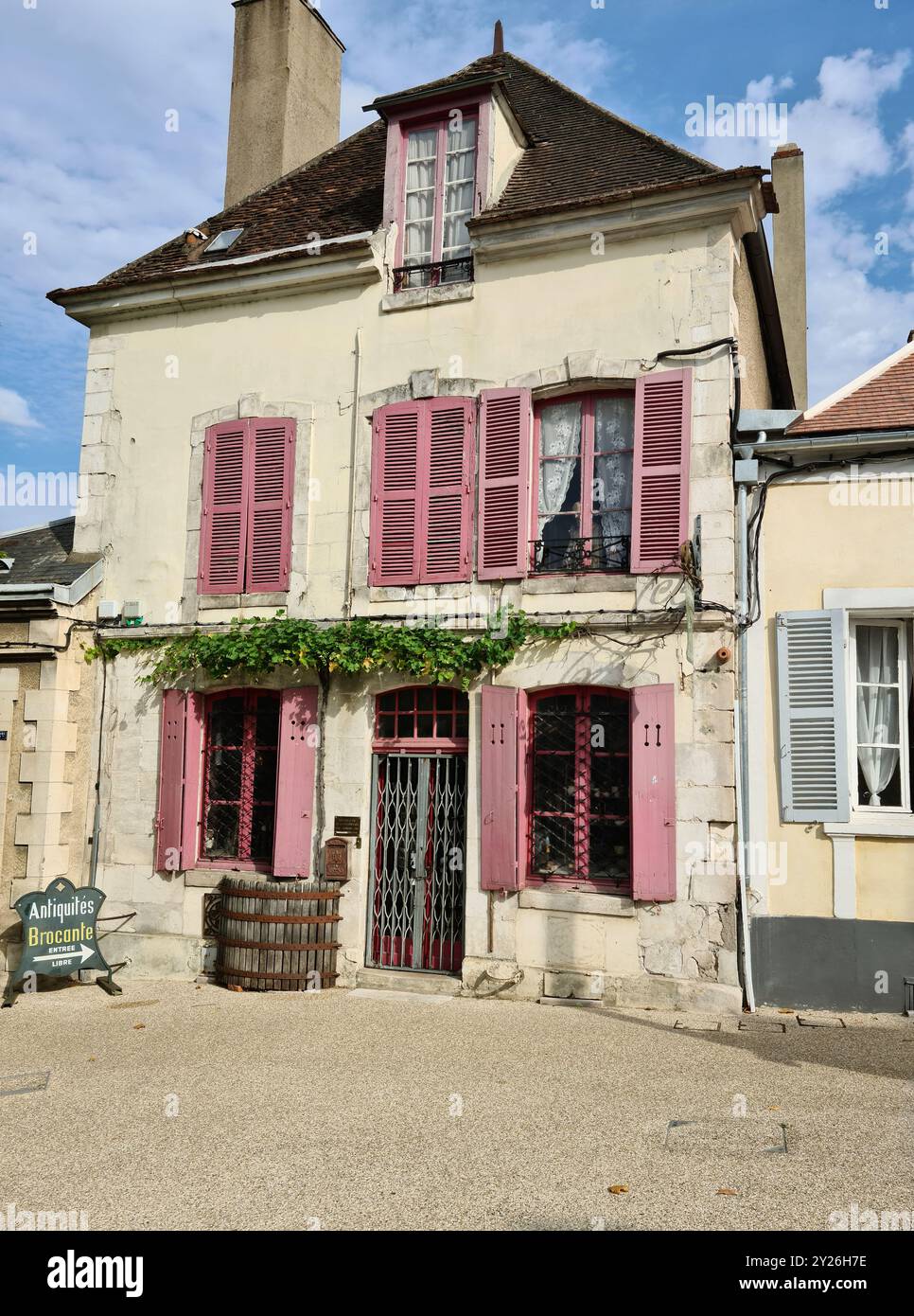 Auxerre is a medieval city on the Yonne River with ancient timber ...