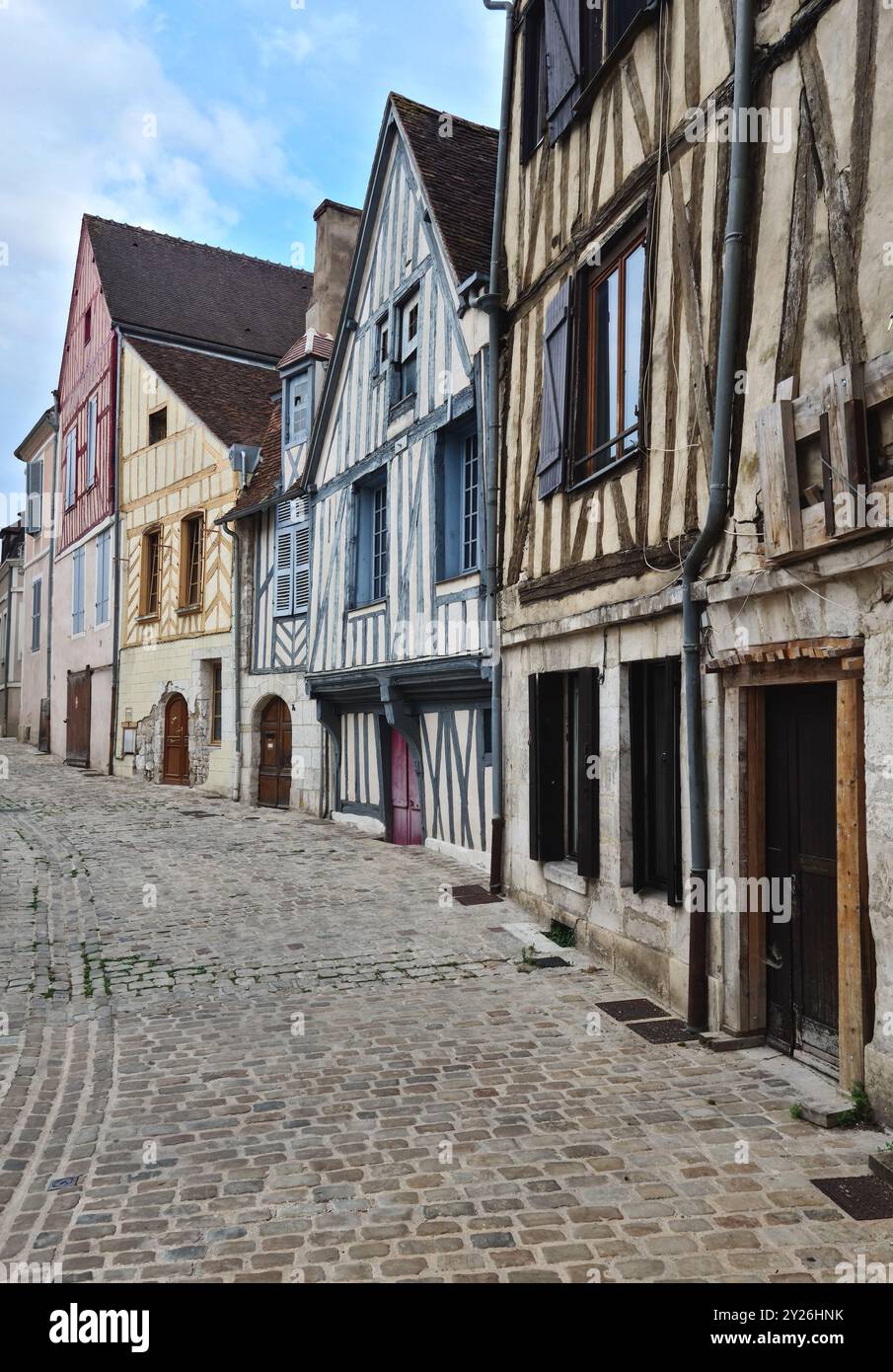 Auxerre is a medieval city on the Yonne River with ancient timber ...