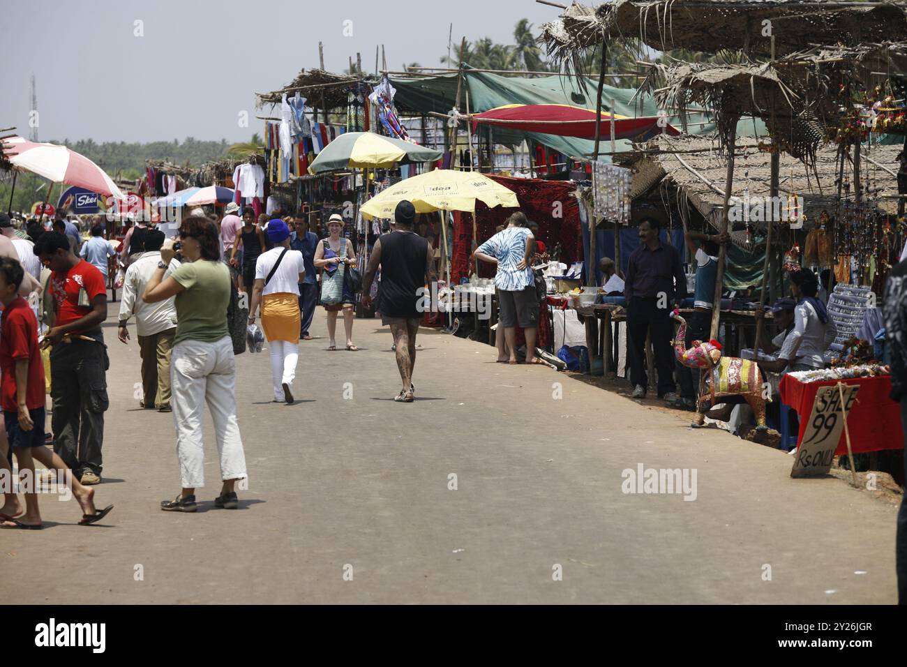 Anjuna flea market, Goa, India Stock Photo - Alamy