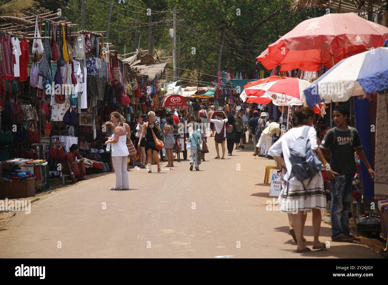 Anjuna flea market, Goa, India Stock Photo - Alamy