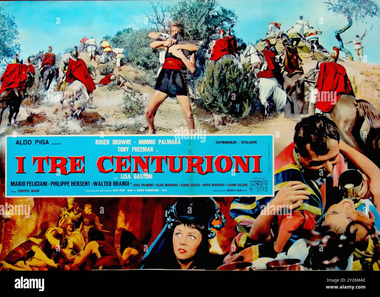 Three Swords for Rome 004 - Vintage Italian Lobby Card Stock Photo - Alamy