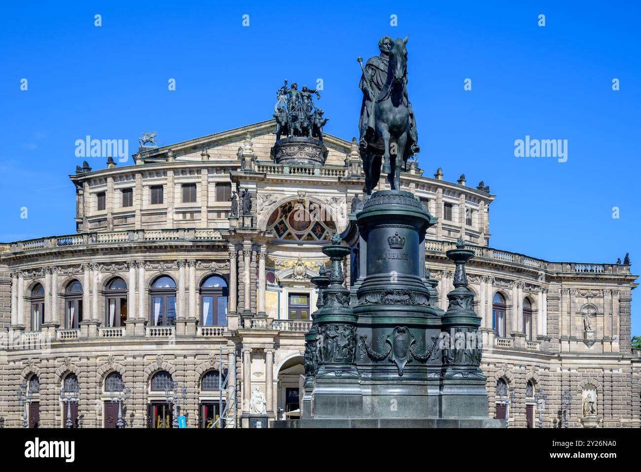 King Johann of Saxony monument and Semperoper opera house and concert ...