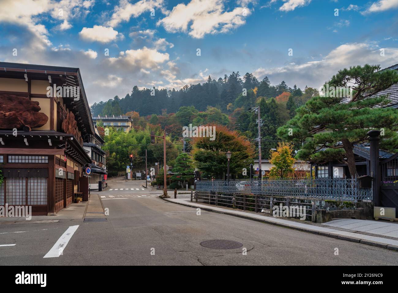 Takayama Gifu Japan, city skyline at Takayama old town in autumn season ...
