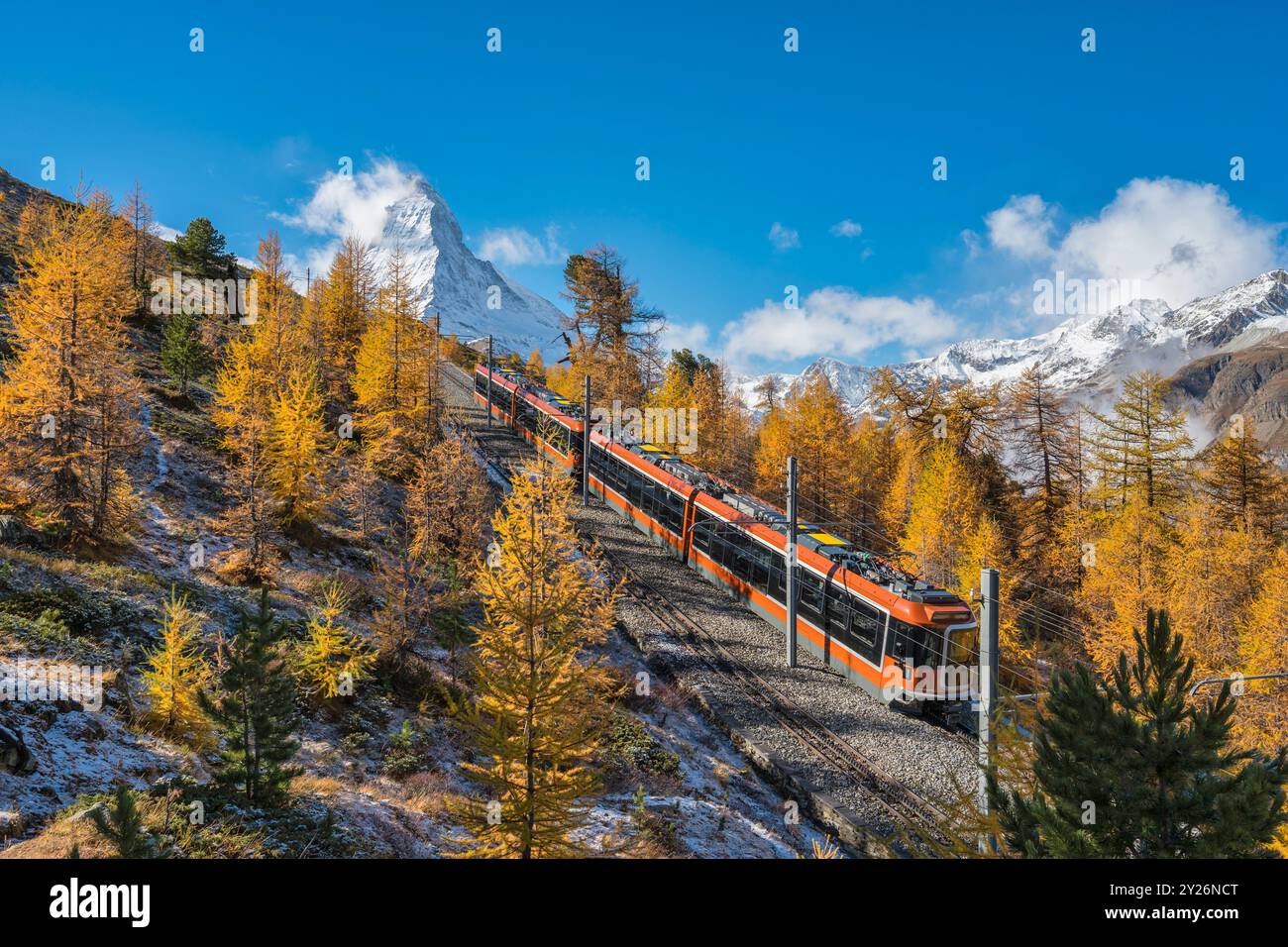 Zermatt Switzerland nature landscape of Matterhorn mountain peak and ...